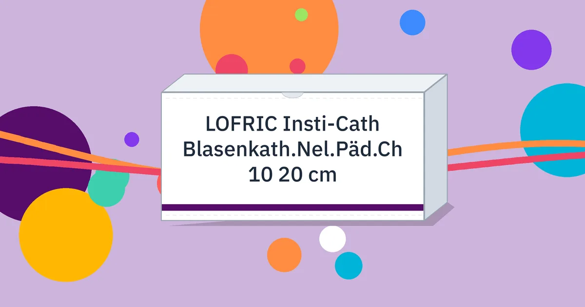 Symbolbild: Packung mit der Aufschrift LOFRIC Insti-Cath Blasenkath.Nel.Päd.Ch 10 20 cm (PZN 16671618) – Verfügbarkeit und Bezug in Apotheken in Frankfurt am Main