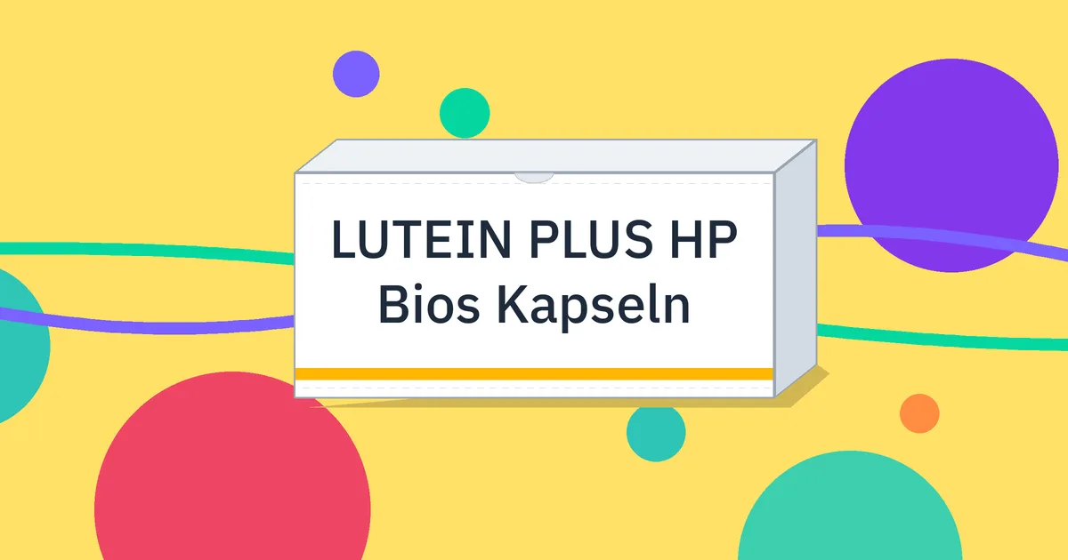 Symbolbild: Packung mit der Aufschrift LUTEIN PLUS HP Bios Kapseln (PZN 01162377) – Verfügbarkeit und Bezug in Apotheken in Frankfurt am Main