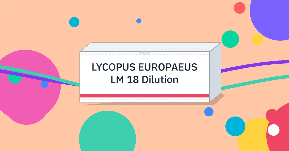 Symbolbild: Packung mit der Aufschrift LYCOPUS EUROPAEUS LM 18 Dilution (PZN 13538089) – Verfügbarkeit und Bezug in Apotheken in Frankfurt am Main