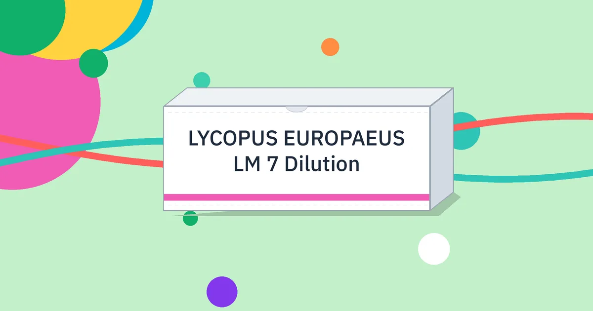 Symbolbild: Packung mit der Aufschrift LYCOPUS EUROPAEUS LM 7 Dilution (PZN 13537954) – Verfügbarkeit und Bezug in Apotheken in Frankfurt am Main