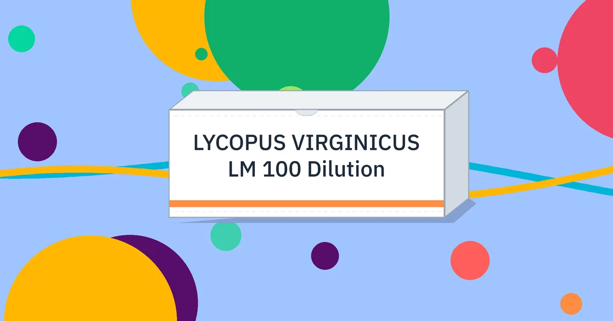 Symbolbild: Packung mit der Aufschrift LYCOPUS VIRGINICUS LM 100 Dilution (PZN 13538787) – Verfügbarkeit und Bezug in Apotheken in Frankfurt am Main