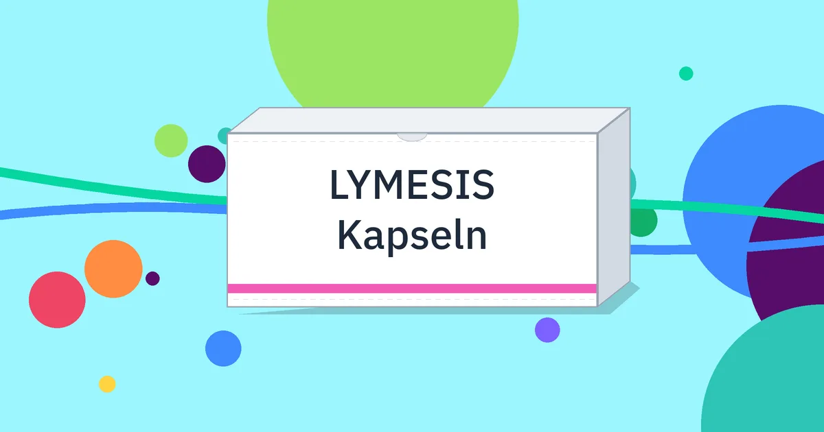 Symbolbild: Packung mit der Aufschrift LYMESIS Kapseln (PZN 15245836) – Verfügbarkeit und Bezug in Apotheken in Frankfurt am Main