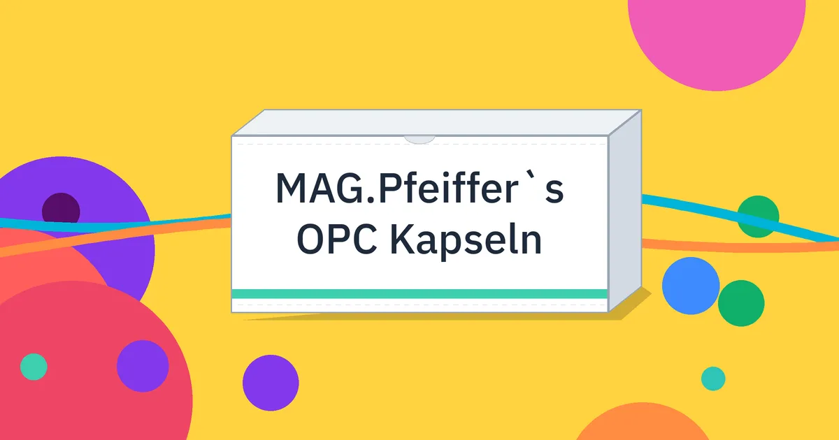 Symbolbild: Packung mit der Aufschrift MAG.Pfeiffer`s OPC Kapseln (PZN 17531150) – Verfügbarkeit und Bezug in Apotheken in Frankfurt am Main