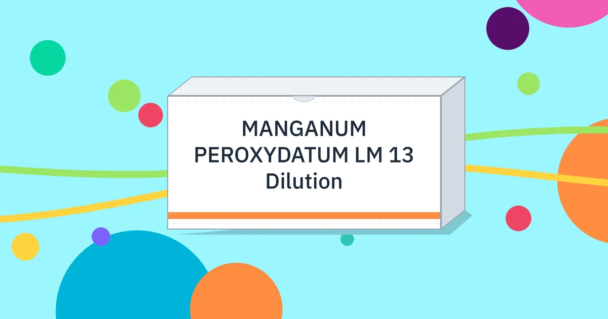 Symbolbild: Packung mit der Aufschrift MANGANUM PEROXYDATUM LM 13 Dilution (PZN 12945088) – Verfügbarkeit und Bezug in Apotheken in Frankfurt am Main
