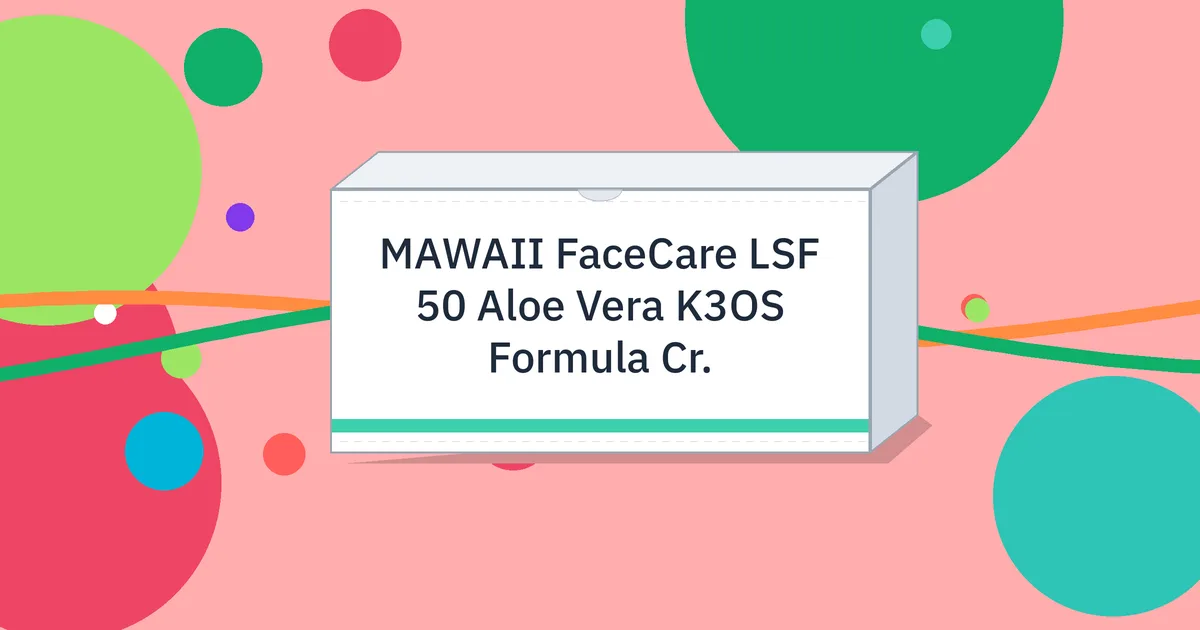 Symbolbild: Packung mit der Aufschrift MAWAII FaceCare LSF 50 Aloe Vera K3OS Formula Cr. (PZN 14317841) – Verfügbarkeit und Bezug in Apotheken in Frankfurt am Main