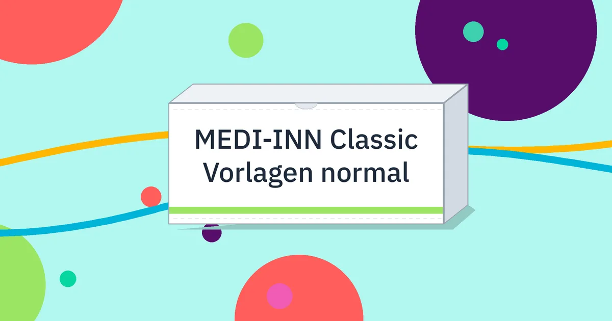 Symbolbild: Packung mit der Aufschrift MEDI-INN Classic Vorlagen normal (PZN 18370803) – Verfügbarkeit und Bezug in Apotheken in Frankfurt am Main