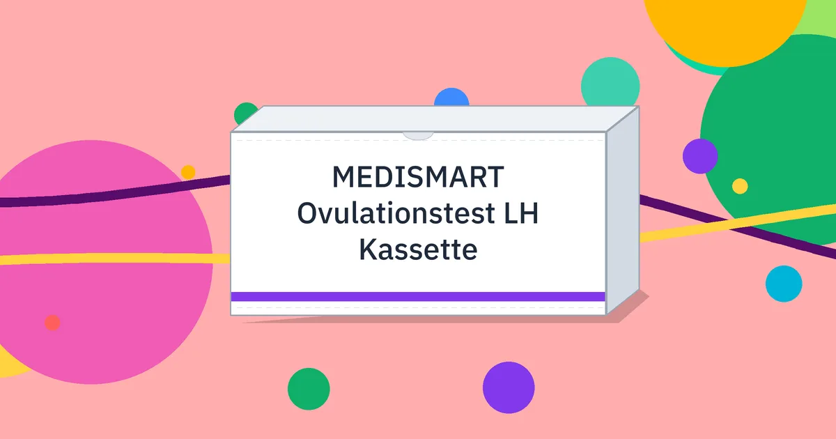Symbolbild: Packung mit der Aufschrift MEDISMART Ovulationstest LH Kassette (PZN 06590296) – Verfügbarkeit und Bezug in Apotheken in Frankfurt am Main