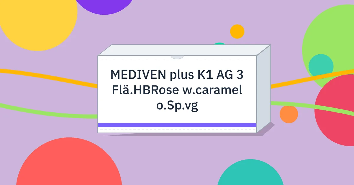 Symbolbild: Packung mit der Aufschrift MEDIVEN plus K1 AG 3 Flä.HBRose w.caramel o.Sp.vg (PZN 15914467) – Verfügbarkeit und Bezug in Apotheken in Frankfurt am Main