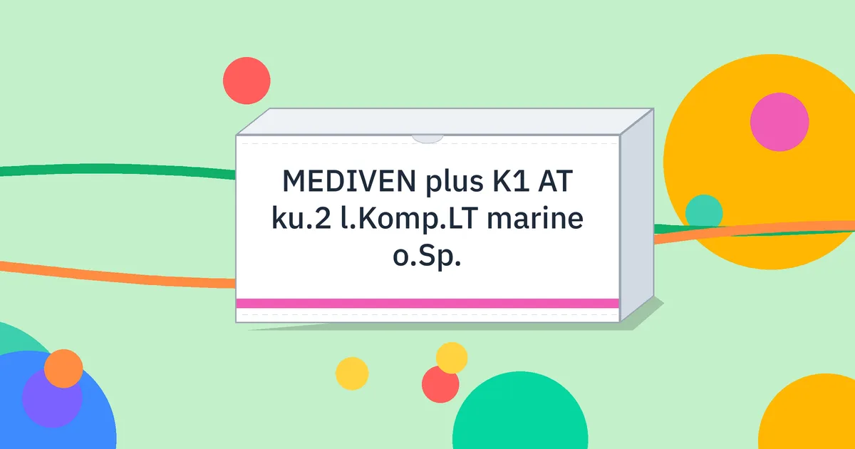 Symbolbild: Packung mit der Aufschrift MEDIVEN plus K1 AT ku.2 l.Komp.LT marine o.Sp. (PZN 15028547) – Verfügbarkeit und Bezug in Apotheken in Frankfurt am Main