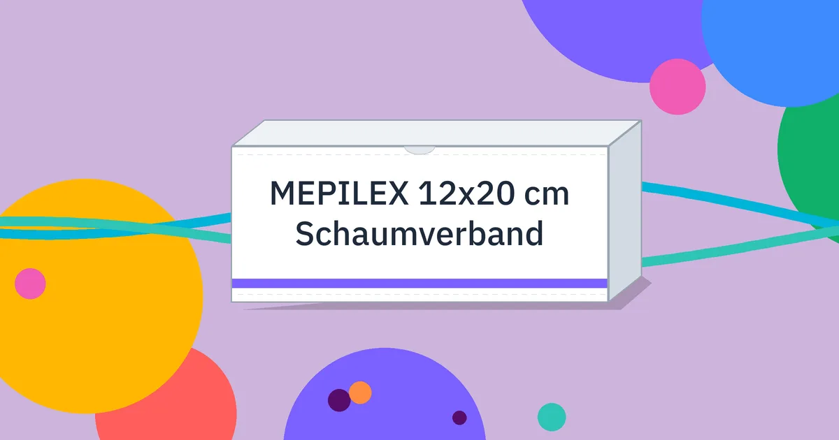 Symbolbild: Packung mit der Aufschrift MEPILEX 12x20 cm Schaumverband (PZN 18228637) – Verfügbarkeit und Bezug in Apotheken in Frankfurt am Main