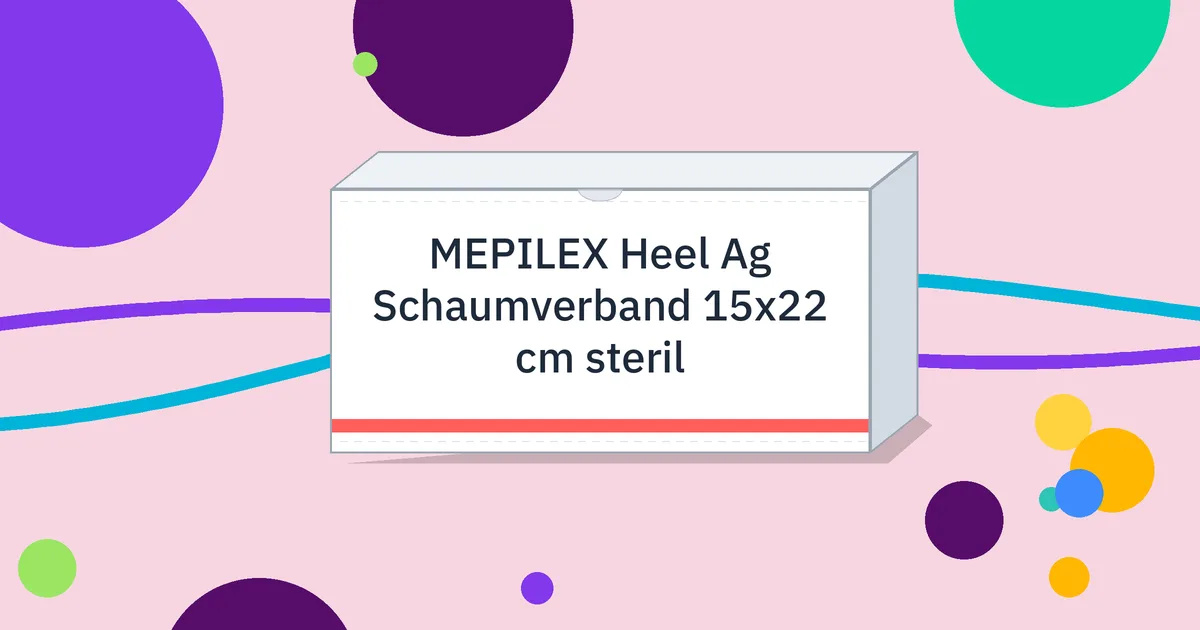 Symbolbild: Packung mit der Aufschrift MEPILEX Heel Ag Schaumverband 15x22 cm steril (PZN 11152227) – Verfügbarkeit und Bezug in Apotheken in Frankfurt am Main