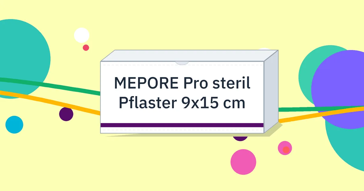 Symbolbild: Packung mit der Aufschrift MEPORE Pro steril Pflaster 9x15 cm (PZN 19401575) – Verfügbarkeit und Bezug in Apotheken in Frankfurt am Main