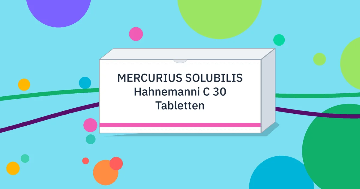 Symbolbild: Packung mit der Aufschrift MERCURIUS SOLUBILIS Hahnemanni C 30 Tabletten (PZN 07141761) – Verfügbarkeit und Bezug in Apotheken in Frankfurt am Main