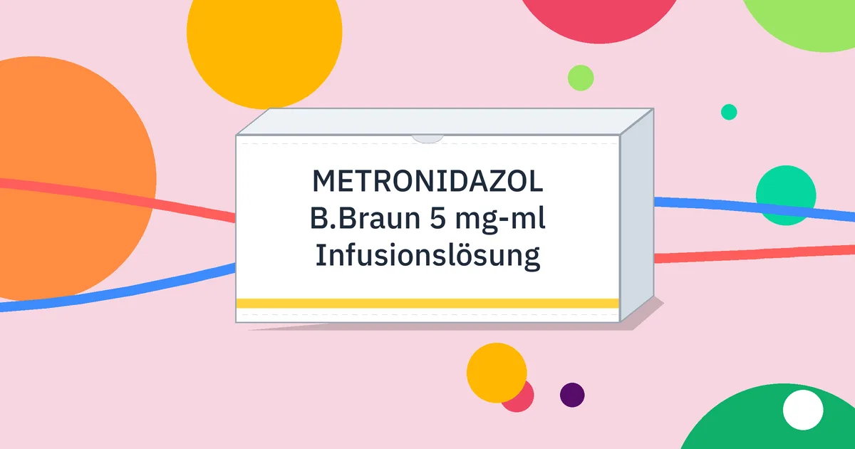 Symbolbild: Packung mit der Aufschrift METRONIDAZOL B.Braun 5 mg-ml Infusionslösung (PZN 05543515) – Verfügbarkeit und Bezug in Apotheken in Frankfurt am Main