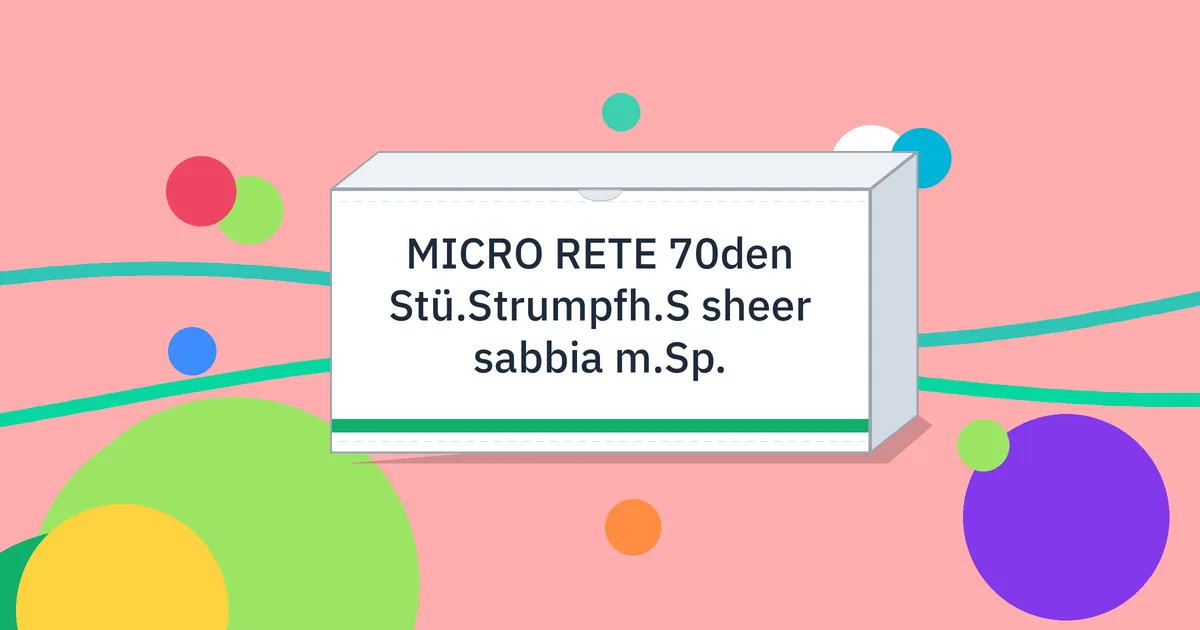 Symbolbild: Packung mit der Aufschrift MICRO RETE 70den Stü.Strumpfh.S sheer sabbia m.Sp. (PZN 06450141) – Verfügbarkeit und Bezug in Apotheken in Frankfurt am Main