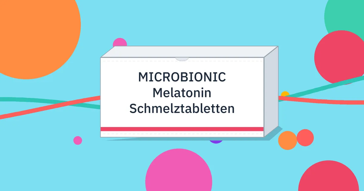 Symbolbild: Packung mit der Aufschrift MICROBIONIC Melatonin Schmelztabletten (PZN 17756015) – Verfügbarkeit und Bezug in Apotheken in Frankfurt am Main