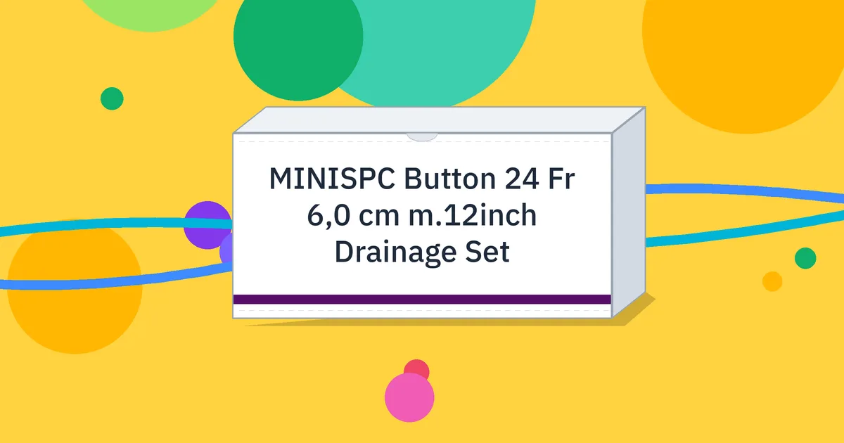 Symbolbild: Packung mit der Aufschrift MINISPC Button 24 Fr 6,0 cm m.12inch Drainage Set (PZN 20821489) – Verfügbarkeit und Bezug in Apotheken in Frankfurt am Main