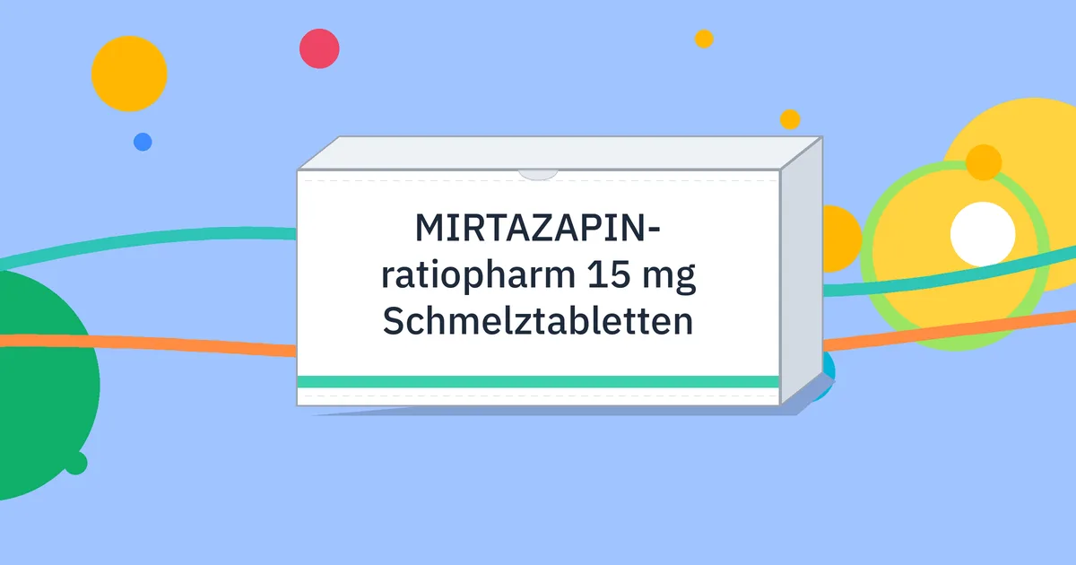 Symbolbild: Packung mit der Aufschrift MIRTAZAPIN-ratiopharm 15 mg Schmelztabletten (PZN 09123520) – Verfügbarkeit und Bezug in Apotheken in Frankfurt am Main