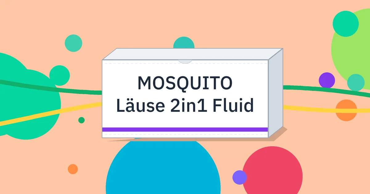 Symbolbild: Packung mit der Aufschrift MOSQUITO Läuse 2in1 Fluid (PZN 16363006) – Verfügbarkeit und Bezug in Apotheken in Frankfurt am Main