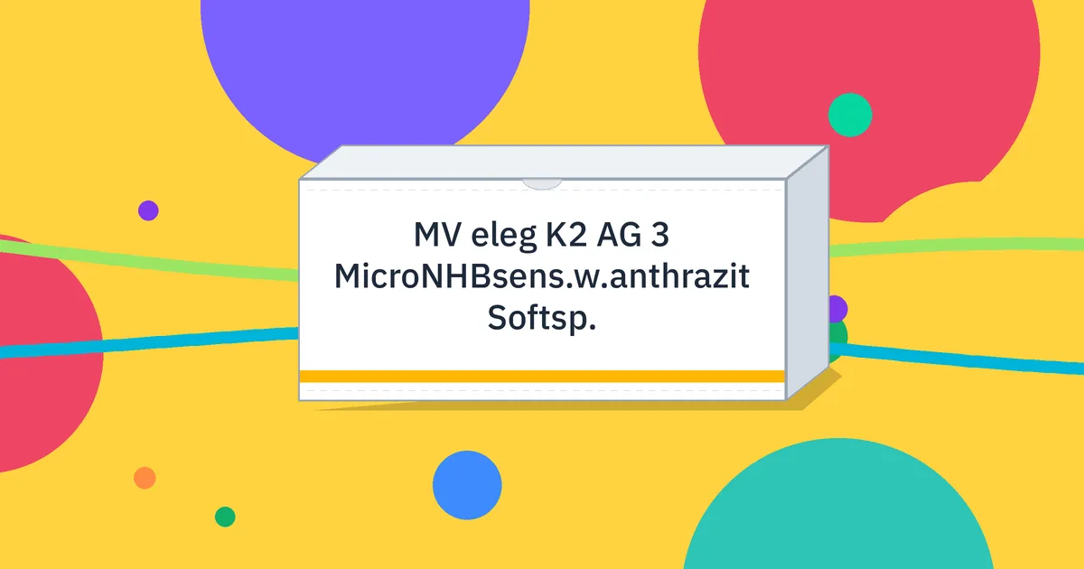 Symbolbild: Packung mit der Aufschrift MV eleg K2 AG 3 MicroNHBsens.w.anthrazit Softsp. (PZN 16071976) – Verfügbarkeit und Bezug in Apotheken in Frankfurt am Main