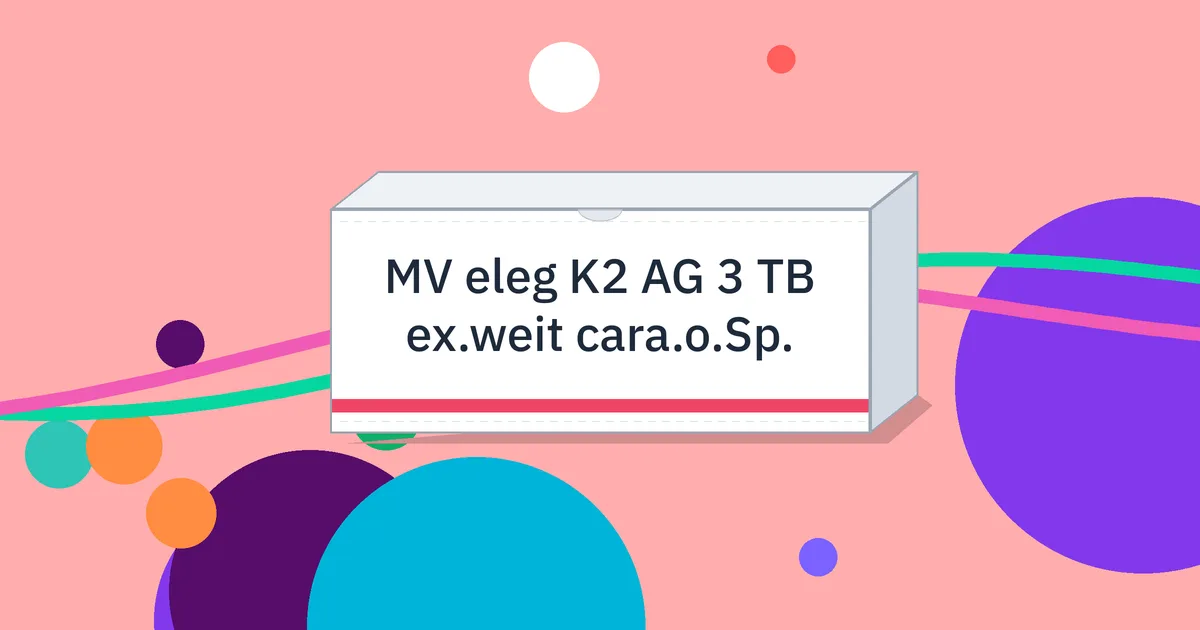 Symbolbild: Packung mit der Aufschrift MV eleg K2 AG 3 TB ex.weit cara.o.Sp. (PZN 09877532) – Verfügbarkeit und Bezug in Apotheken in Frankfurt am Main