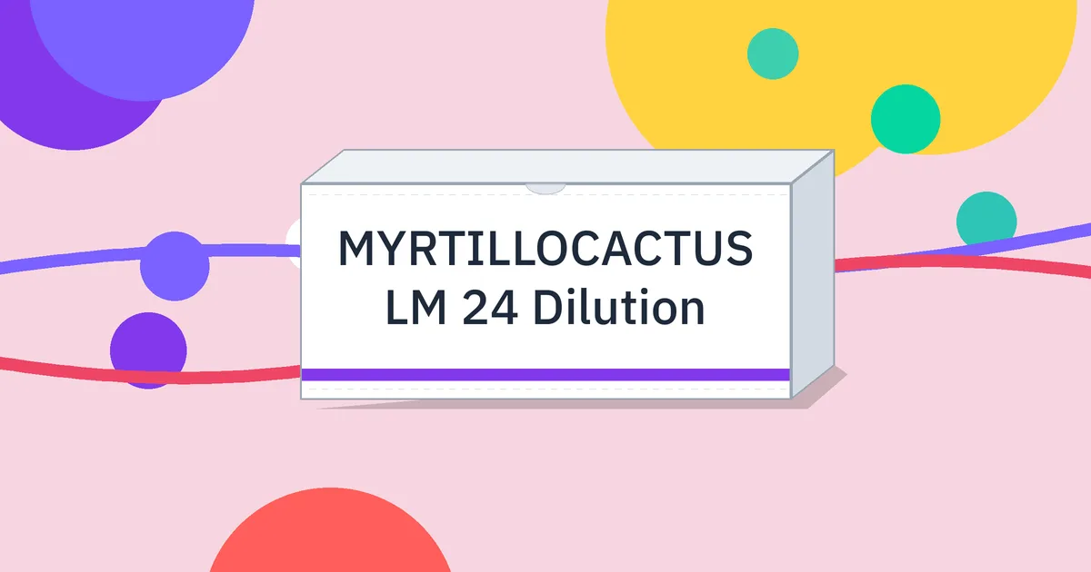 Symbolbild: Packung mit der Aufschrift MYRTILLOCACTUS LM 24 Dilution (PZN 13613187) – Verfügbarkeit und Bezug in Apotheken in Frankfurt am Main