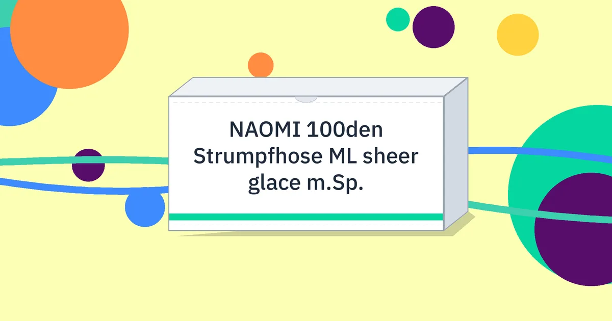 Symbolbild: Packung mit der Aufschrift NAOMI 100den Strumpfhose ML sheer glace m.Sp. (PZN 16177545) – Verfügbarkeit und Bezug in Apotheken in Frankfurt am Main