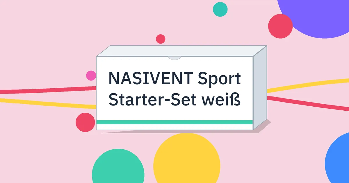 Symbolbild: Packung mit der Aufschrift NASIVENT Sport Starter-Set weiß (PZN 16882781) – Verfügbarkeit und Bezug in Apotheken in Frankfurt am Main