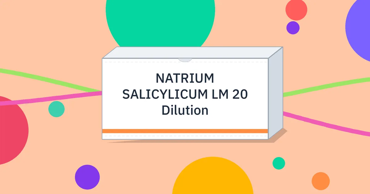 Symbolbild: Packung mit der Aufschrift NATRIUM SALICYLICUM LM 20 Dilution (PZN 12966541) – Verfügbarkeit und Bezug in Apotheken in Frankfurt am Main