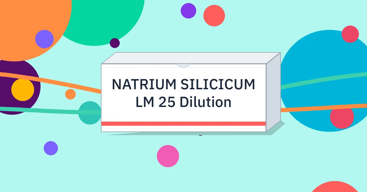 Symbolbild: Packung mit der Aufschrift NATRIUM SILICICUM LM 25 Dilution (PZN 12966972) – Verfügbarkeit und Bezug in Apotheken in Frankfurt am Main