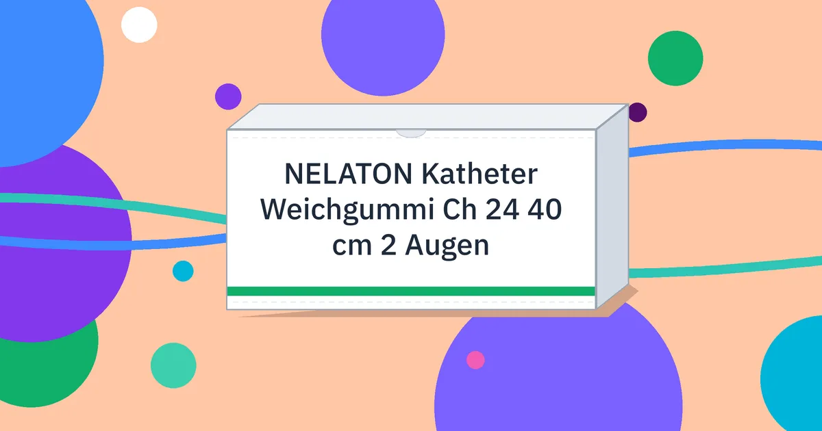 Symbolbild: Packung mit der Aufschrift NELATON Katheter Weichgummi Ch 24 40 cm 2 Augen (PZN 10085693) – Verfügbarkeit und Bezug in Apotheken in Frankfurt am Main