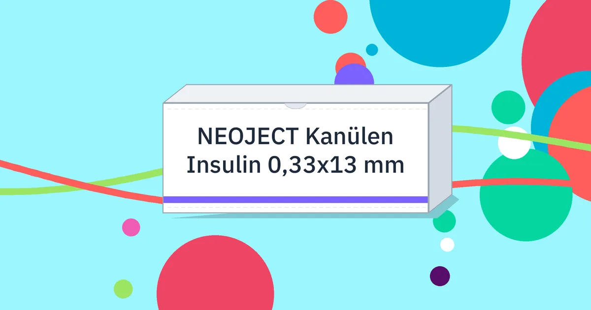 Symbolbild: Packung mit der Aufschrift NEOJECT Kanülen Insulin 0,33x13 mm (PZN 03527653) – Verfügbarkeit und Bezug in Apotheken in Frankfurt am Main