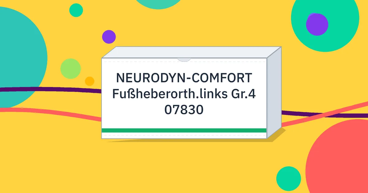 Symbolbild: Packung mit der Aufschrift NEURODYN-COMFORT Fußheberorth.links Gr.4 07830 (PZN 09389815) – Verfügbarkeit und Bezug in Apotheken in Frankfurt am Main
