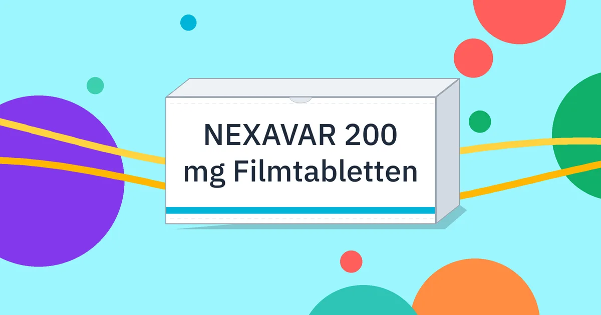 Symbolbild: Packung mit der Aufschrift NEXAVAR 200 mg Filmtabletten (PZN 14367371) – Verfügbarkeit und Bezug in Apotheken in Frankfurt am Main