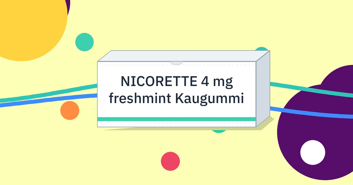 Symbolbild: Packung mit der Aufschrift NICORETTE 4 mg freshmint Kaugummi (PZN 20793014) – Verfügbarkeit und Bezug in Apotheken in Frankfurt am Main