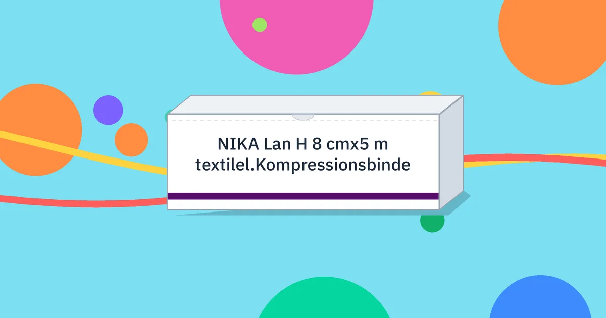Symbolbild: Packung mit der Aufschrift NIKA Lan H 8 cmx5 m textilel.Kompressionsbinde (PZN 18171274) – Verfügbarkeit und Bezug in Apotheken in Frankfurt am Main