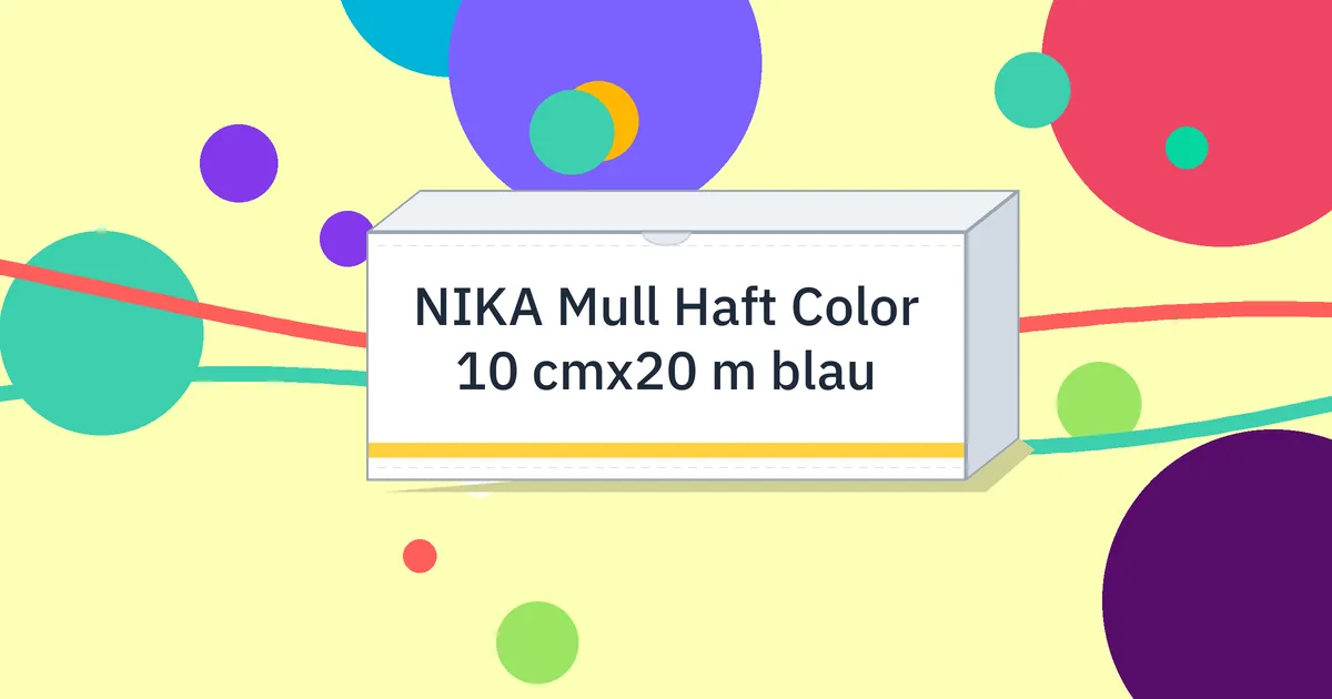 Symbolbild: Packung mit der Aufschrift NIKA Mull Haft Color 10 cmx20 m blau (PZN 10320355) – Verfügbarkeit und Bezug in Apotheken in Frankfurt am Main