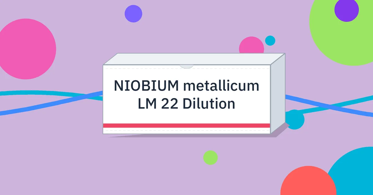 Symbolbild: Packung mit der Aufschrift NIOBIUM metallicum LM 22 Dilution (PZN 13619238) – Verfügbarkeit und Bezug in Apotheken in Frankfurt am Main