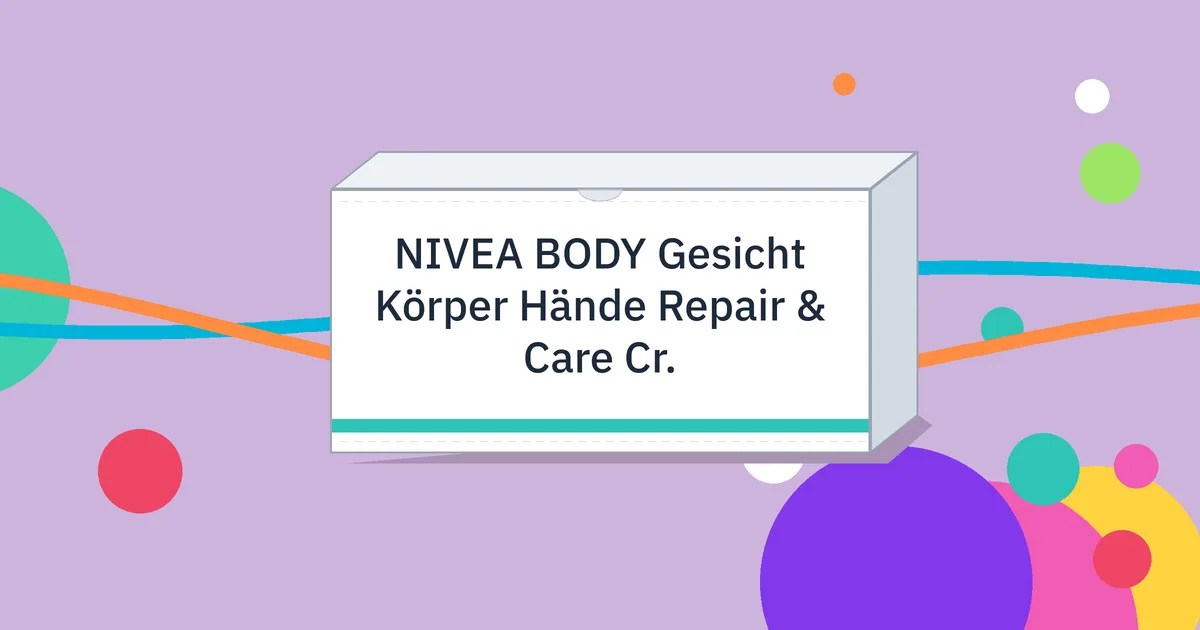 Symbolbild: Packung mit der Aufschrift NIVEA BODY Gesicht Körper Hände Repair & Care Cr. (PZN 18912167) – Verfügbarkeit und Bezug in Apotheken in Frankfurt am Main
