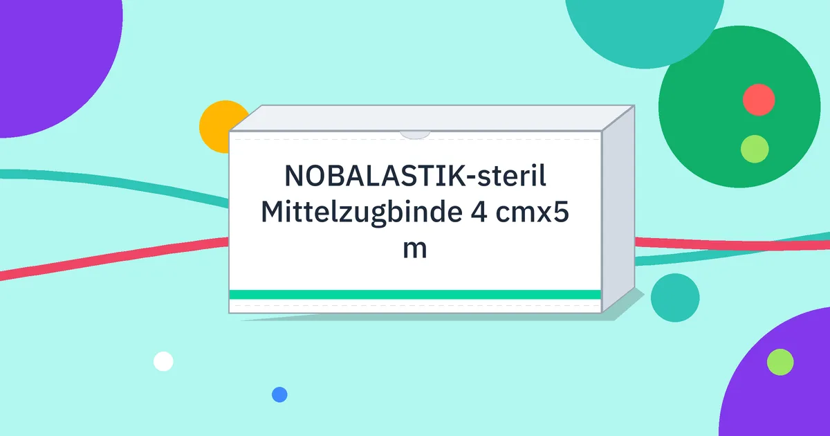 Symbolbild: Packung mit der Aufschrift NOBALASTIK-steril Mittelzugbinde 4 cmx5 m (PZN 04933119) – Verfügbarkeit und Bezug in Apotheken in Frankfurt am Main