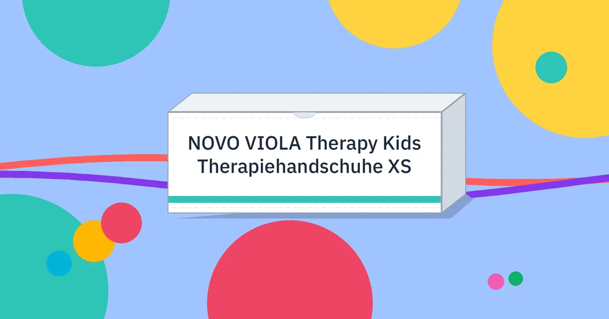 Symbolbild: Packung mit der Aufschrift NOVO VIOLA Therapy Kids Therapiehandschuhe XS (PZN 19536364) – Verfügbarkeit und Bezug in Apotheken in Frankfurt am Main