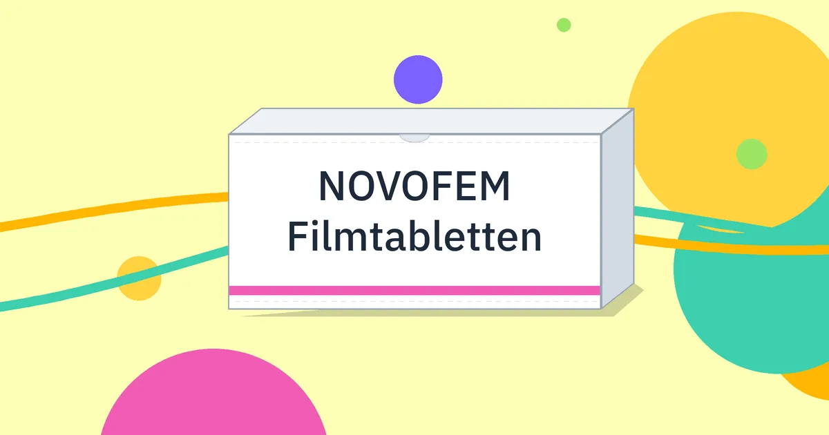 Symbolbild: Packung mit der Aufschrift NOVOFEM Filmtabletten (PZN 12723755) – Verfügbarkeit und Bezug in Apotheken in Frankfurt am Main