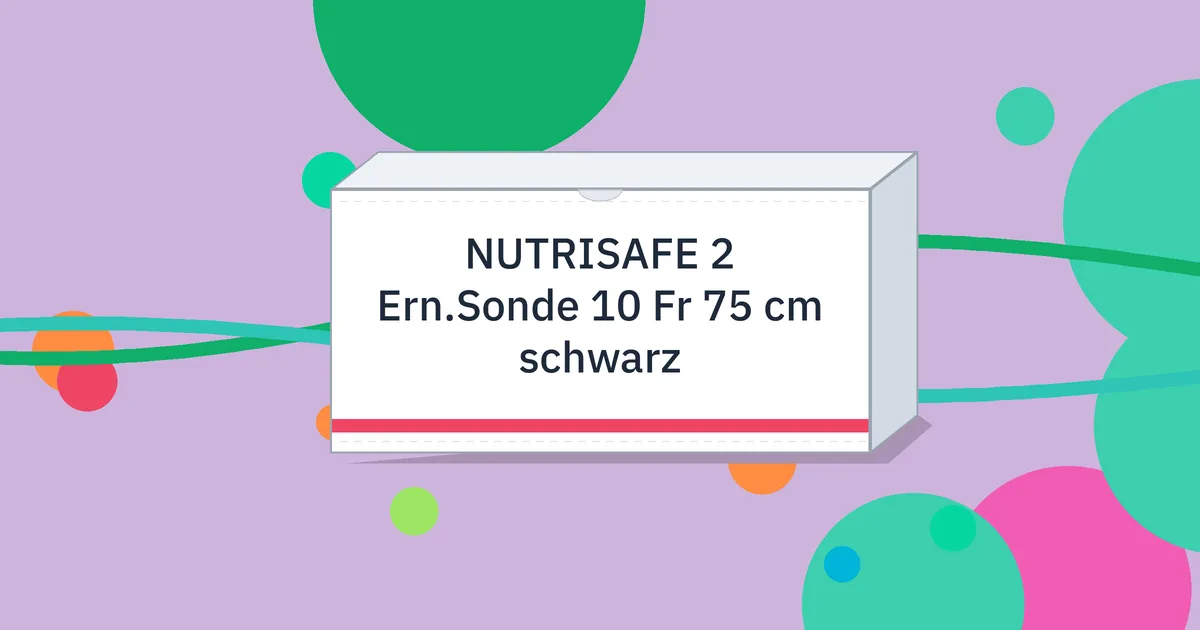 Symbolbild: Packung mit der Aufschrift NUTRISAFE 2 Ern.Sonde 10 Fr 75 cm schwarz (PZN 20066403) – Verfügbarkeit und Bezug in Apotheken in Frankfurt am Main