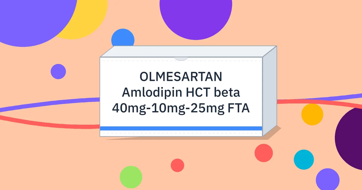 Symbolbild: Packung mit der Aufschrift OLMESARTAN Amlodipin HCT beta 40mg-10mg-25mg FTA (PZN 09422984) – Verfügbarkeit und Bezug in Apotheken in Frankfurt am Main