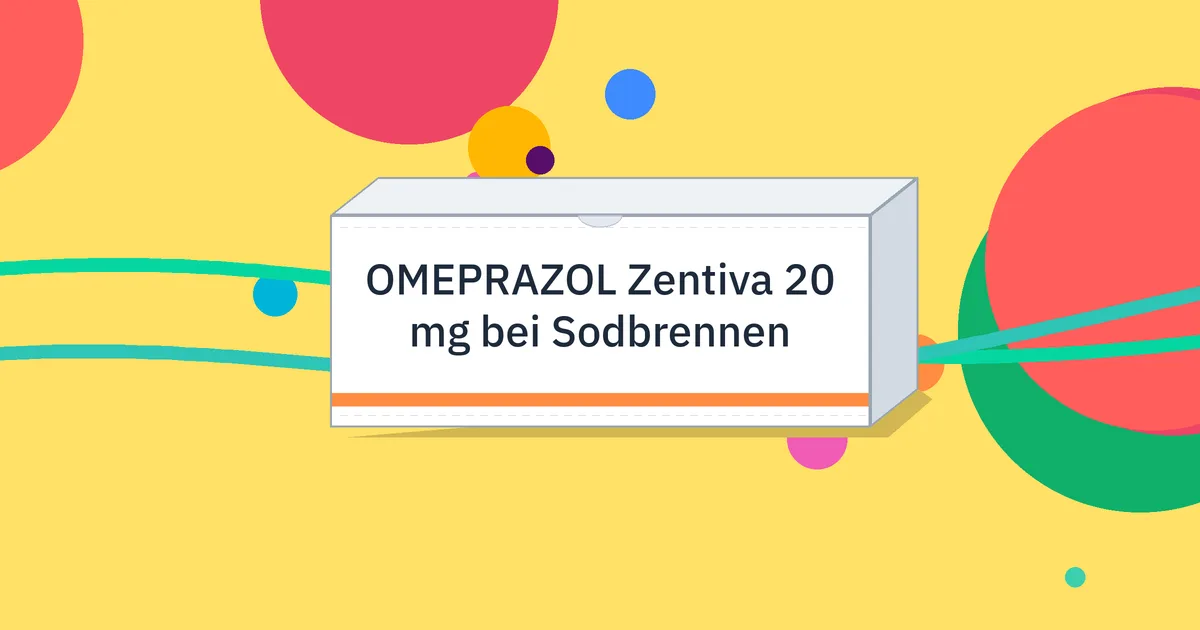 Symbolbild: Packung mit der Aufschrift OMEPRAZOL Zentiva 20 mg bei Sodbrennen (PZN 10541926) – Verfügbarkeit und Bezug in Apotheken in Frankfurt am Main
