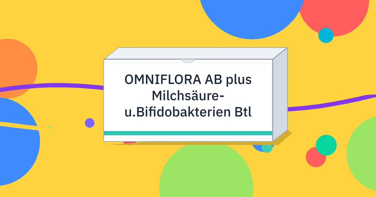 Symbolbild: Packung mit der Aufschrift OMNIFLORA AB plus Milchsäure-u.Bifidobakterien Btl (PZN 20626776) – Verfügbarkeit und Bezug in Apotheken in Frankfurt am Main