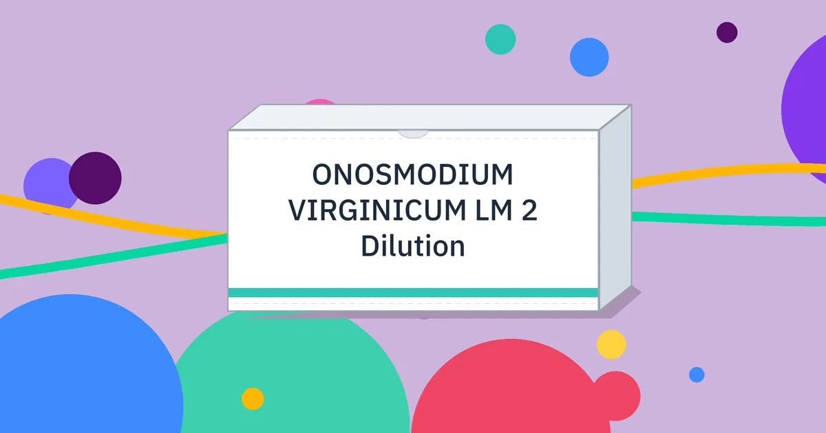 Symbolbild: Packung mit der Aufschrift ONOSMODIUM VIRGINICUM LM 2 Dilution (PZN 13626505) – Verfügbarkeit und Bezug in Apotheken in Frankfurt am Main