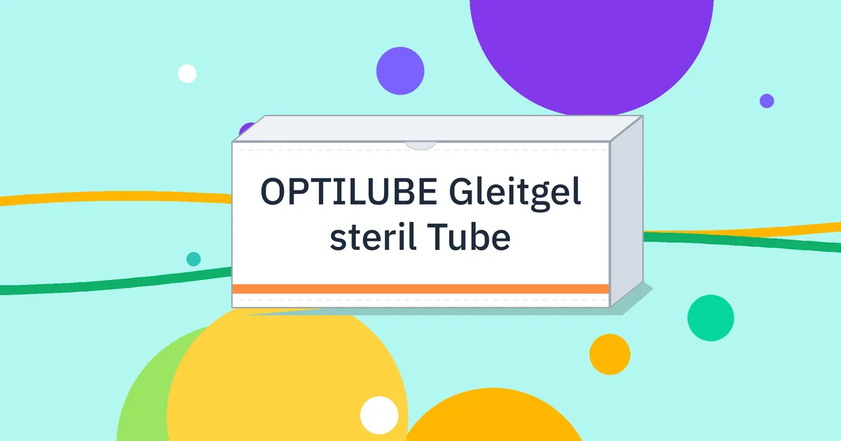 Symbolbild: Packung mit der Aufschrift OPTILUBE Gleitgel steril Tube (PZN 18037682) – Verfügbarkeit und Bezug in Apotheken in Frankfurt am Main