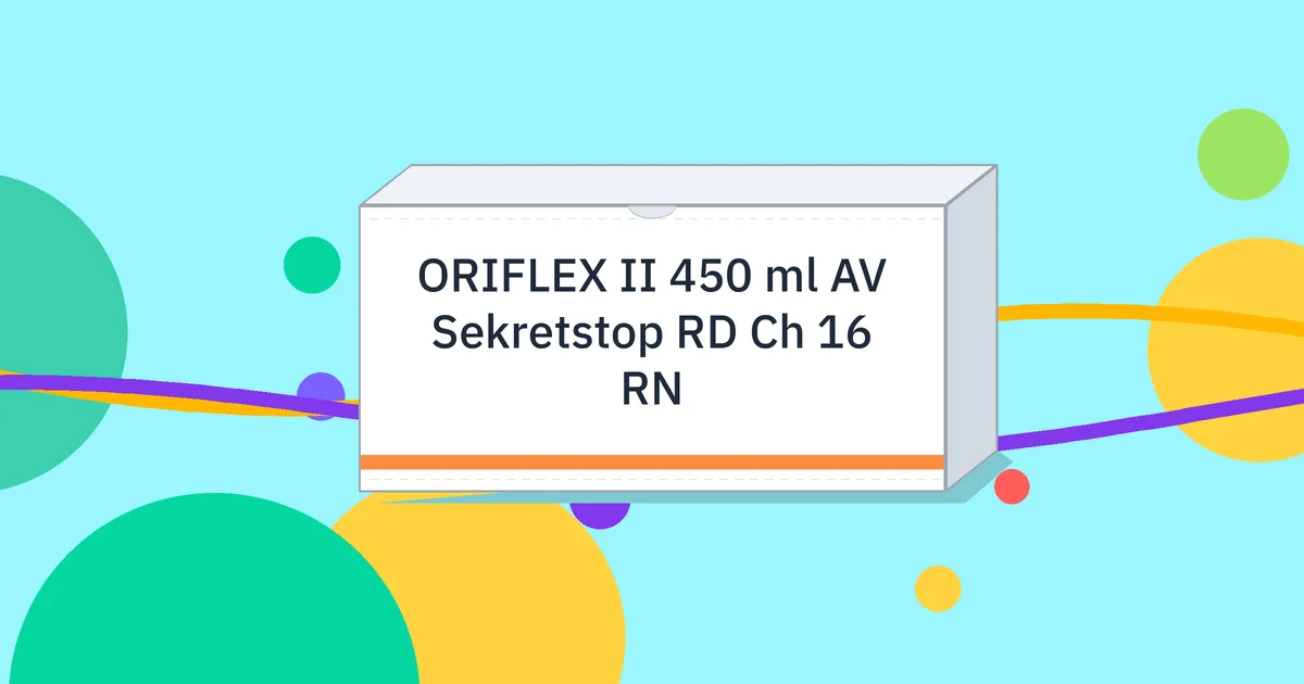 Symbolbild: Packung mit der Aufschrift ORIFLEX II 450 ml AV Sekretstop RD Ch 16 RN (PZN 17485817) – Verfügbarkeit und Bezug in Apotheken in Frankfurt am Main