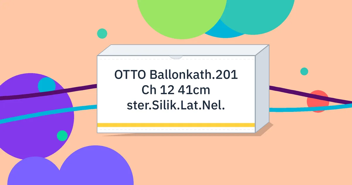 Symbolbild: Packung mit der Aufschrift OTTO Ballonkath.201 Ch 12 41cm ster.Silik.Lat.Nel. (PZN 01398393) – Verfügbarkeit und Bezug in Apotheken in Frankfurt am Main